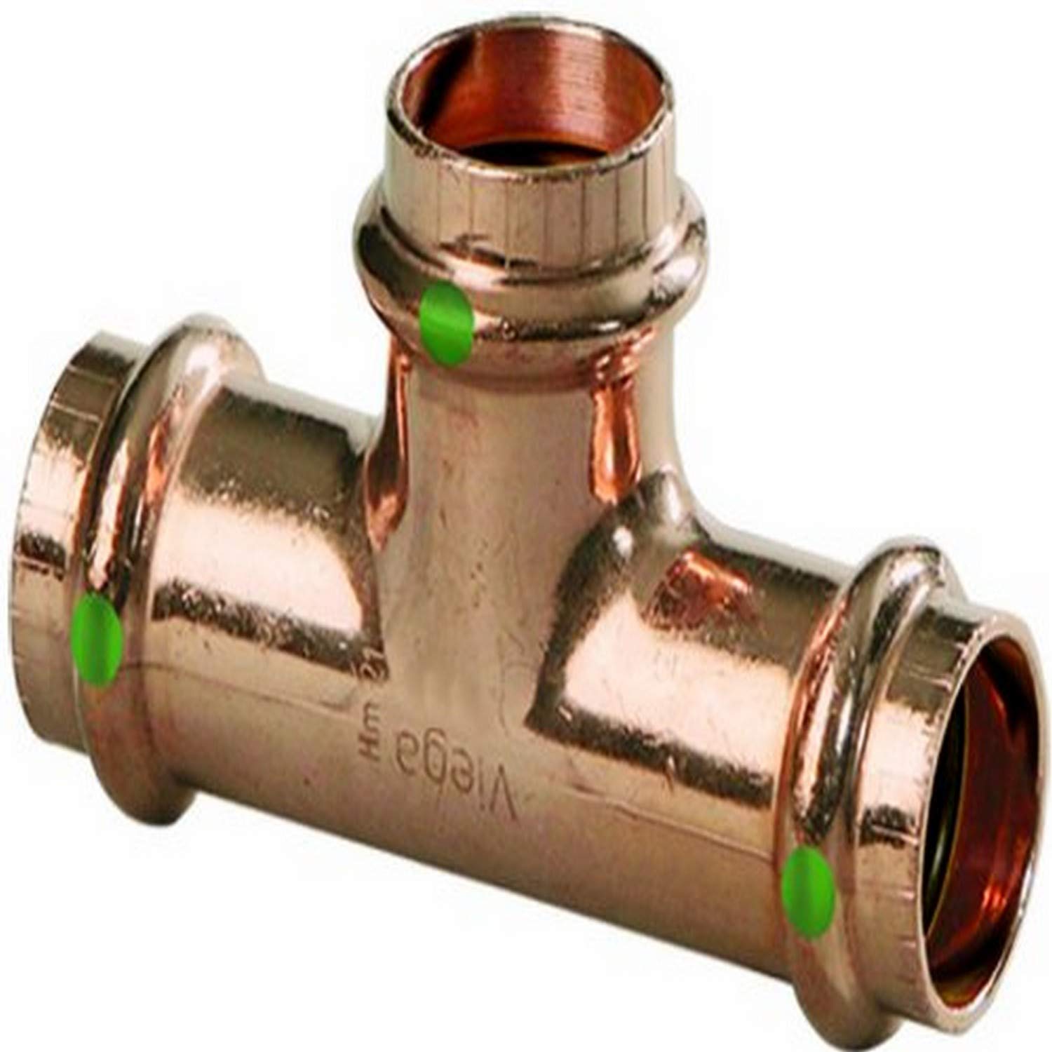 Viega 22233 ProPress Zero Lead Copper Tee with 1-1/2-Inch by 1-1/4-Inch ...