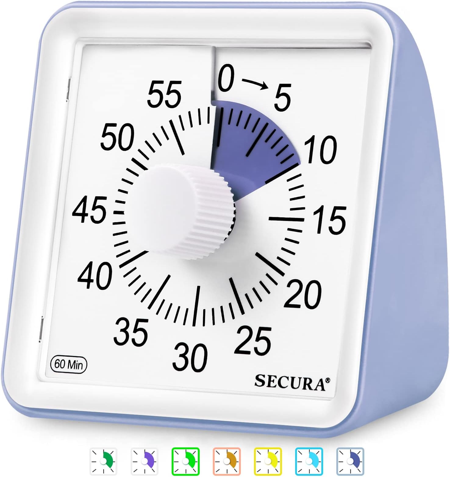 TWENTY5 SEVEN Countdown Timer 7.5 inch; 60 Minute 1 Hour Visual Timer ...