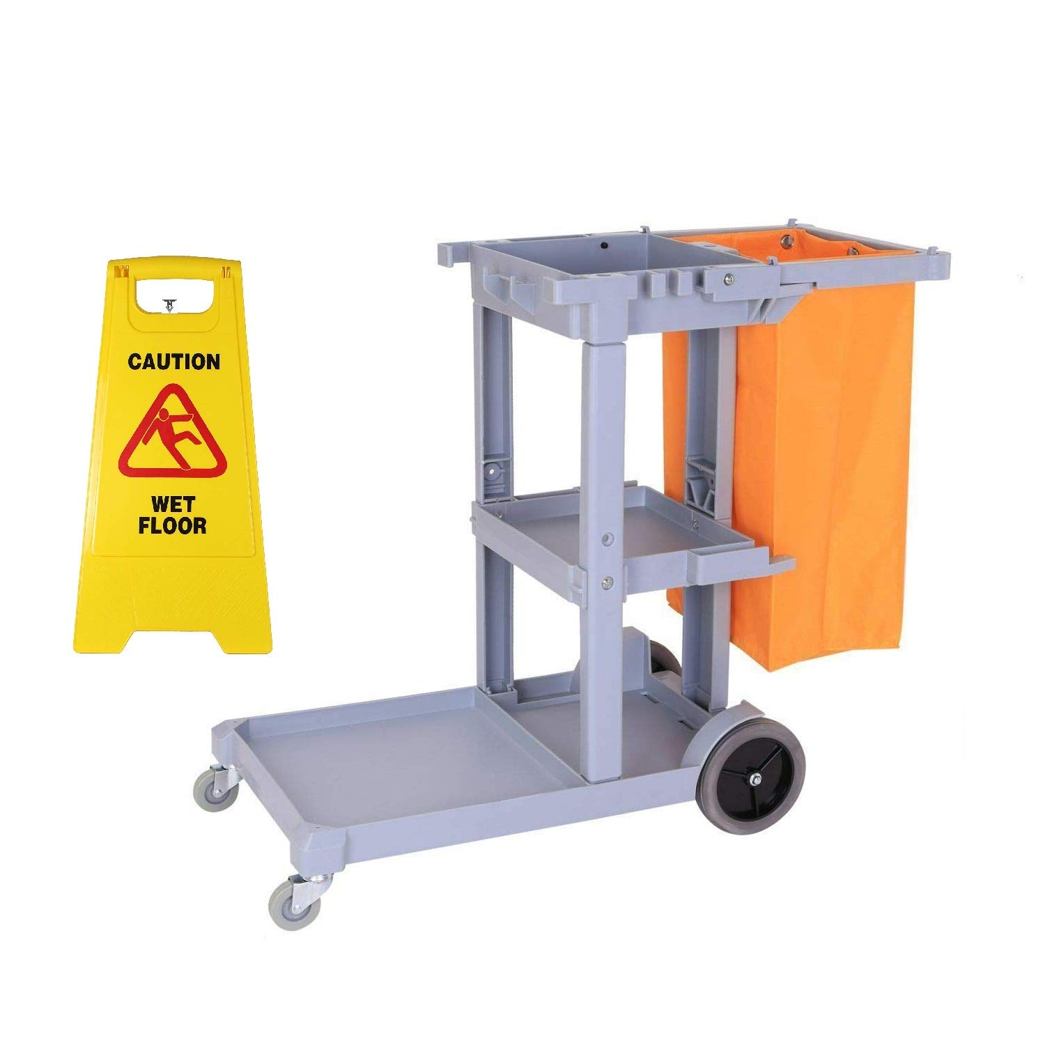 Buy TARGET HYGIENE Janitor Cart Trolley with Free 1 Pc Caution Wet ...