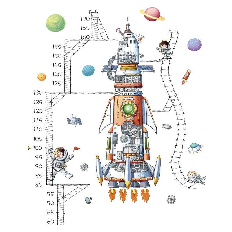 Kids Growth Chart Height Wall Chart For Kids Spaceship Astronaut ...