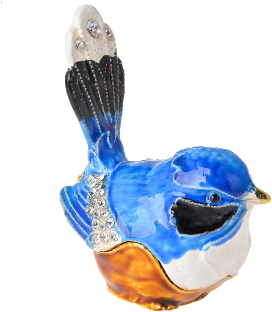 Amazon.com: FZJ Bird Trinket Box Golden Enameled Vintage Jewelry Box ...