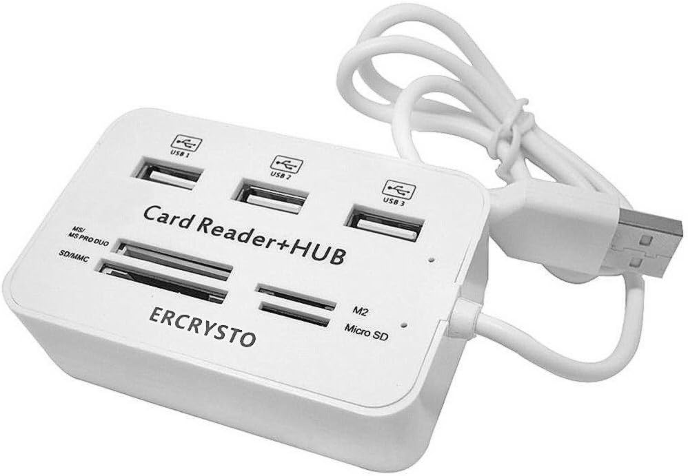 Amazon.com: ERCRYSTO Card Reader and 3 Ports USB Hub, High Speed ...