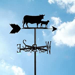 Amazon.com : ANCNA-U Cow Metal Bracket Weather Vane Wind Direction ...