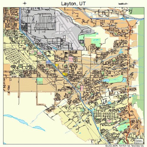 Large Street & Road Map of Layton, Utah UT - Printed poster size wall ...