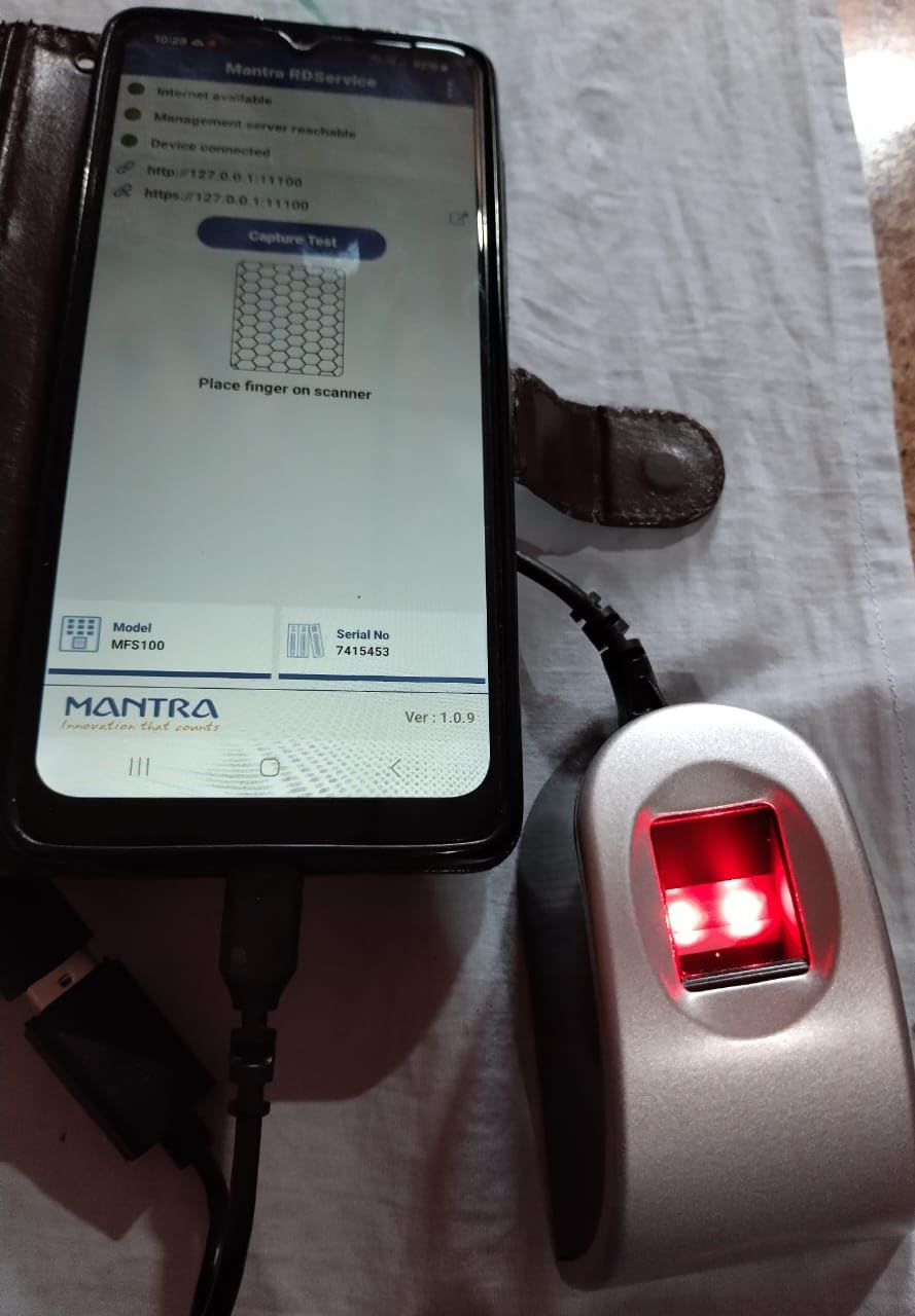 Mantra MFS100 v54 OTG with RD Service Finger Print Scanner (Black ...