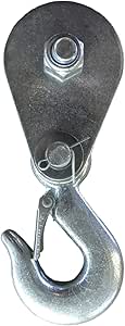 Amazon.co.jp: Block Wire Rope Lifting Block Wheel with Hook for Silver ...