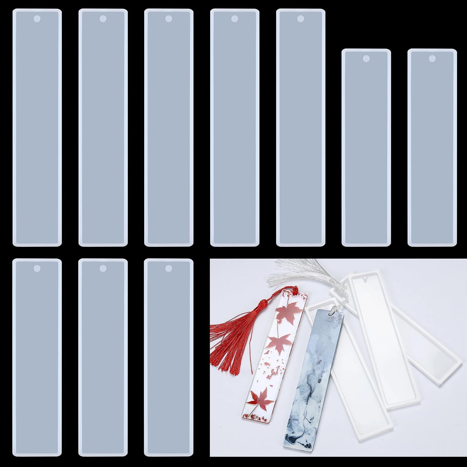 Amazon.com: Vin Beauty 10 Pcs Rectangle Silicone Bookmark Mold 2 Sizes ...