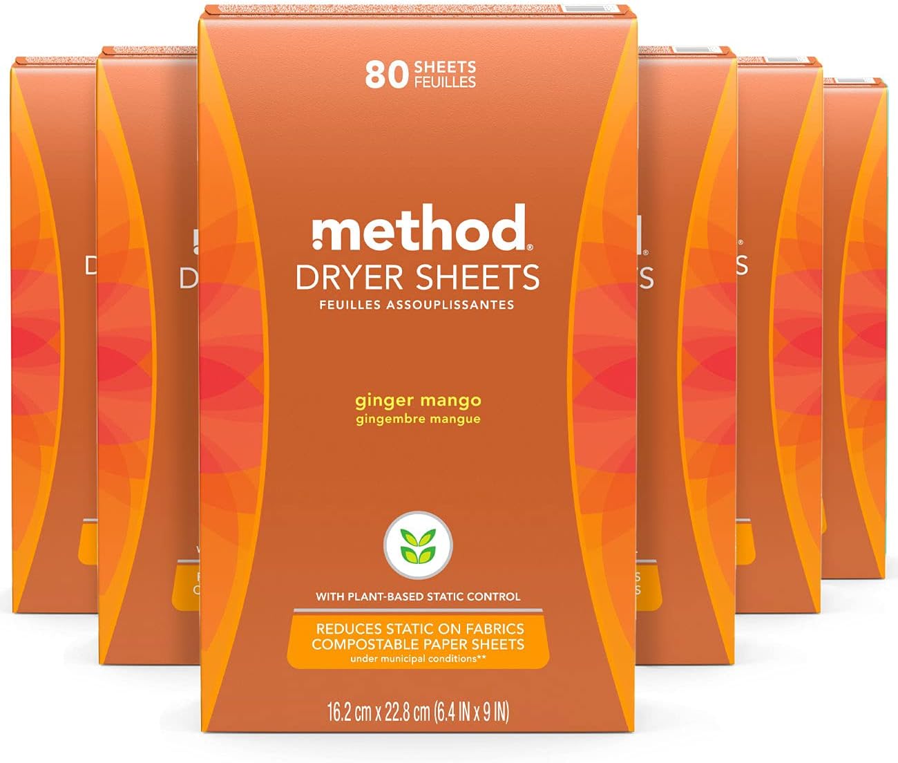 Amazon.com: Method Dryer Sheets, Ginger Mango, Fabric Softener and ...