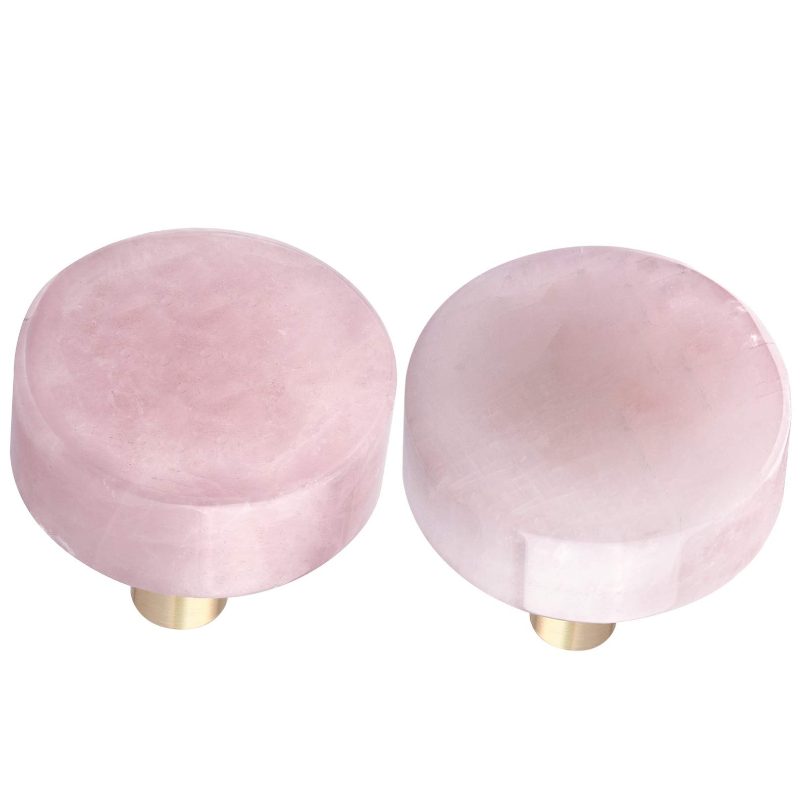 Rockcloud Pack of 2 Natural Crystal Stone Rose Quartz Drawer Knobs Pull ...