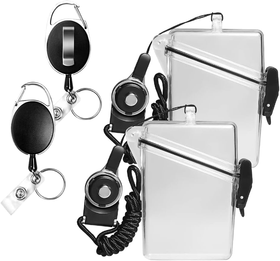 Amazon.com : URATOT 4 Pack Waterproof Badge Holder Clear Safe ...