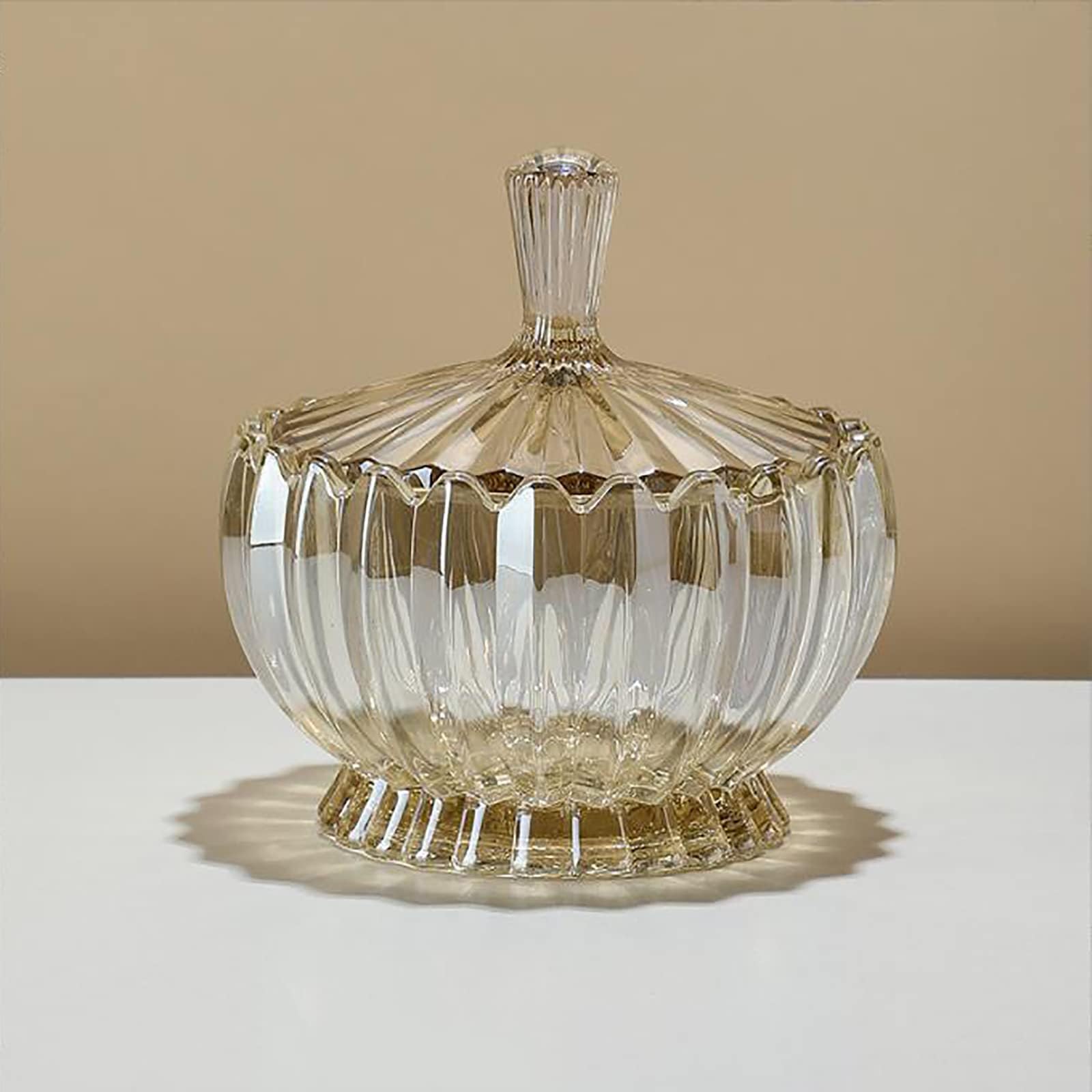 Amazon.com: SOCOSY Royal Embossed Glass Candy Jar with Lid Jewelry Box ...