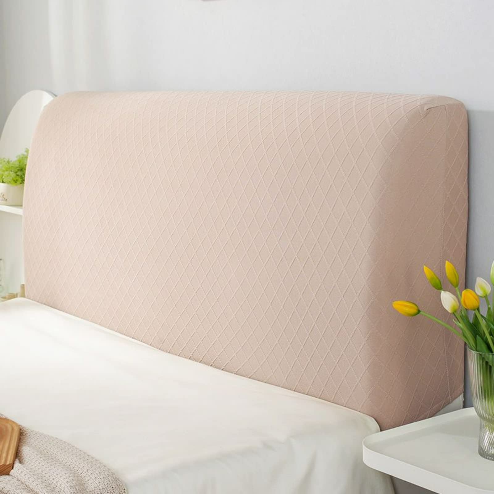 Velvet Bed Headboard Cover EFELIM Velvet Headboard Slipcover - Stretch ...
