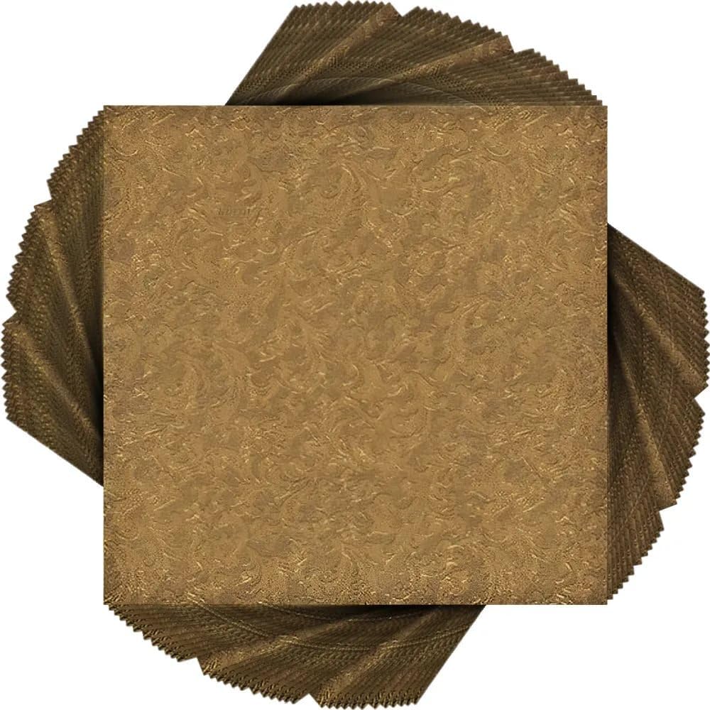 Amazon.com: Lillian Tablesettings Beverage Gold Textures Square Paper ...