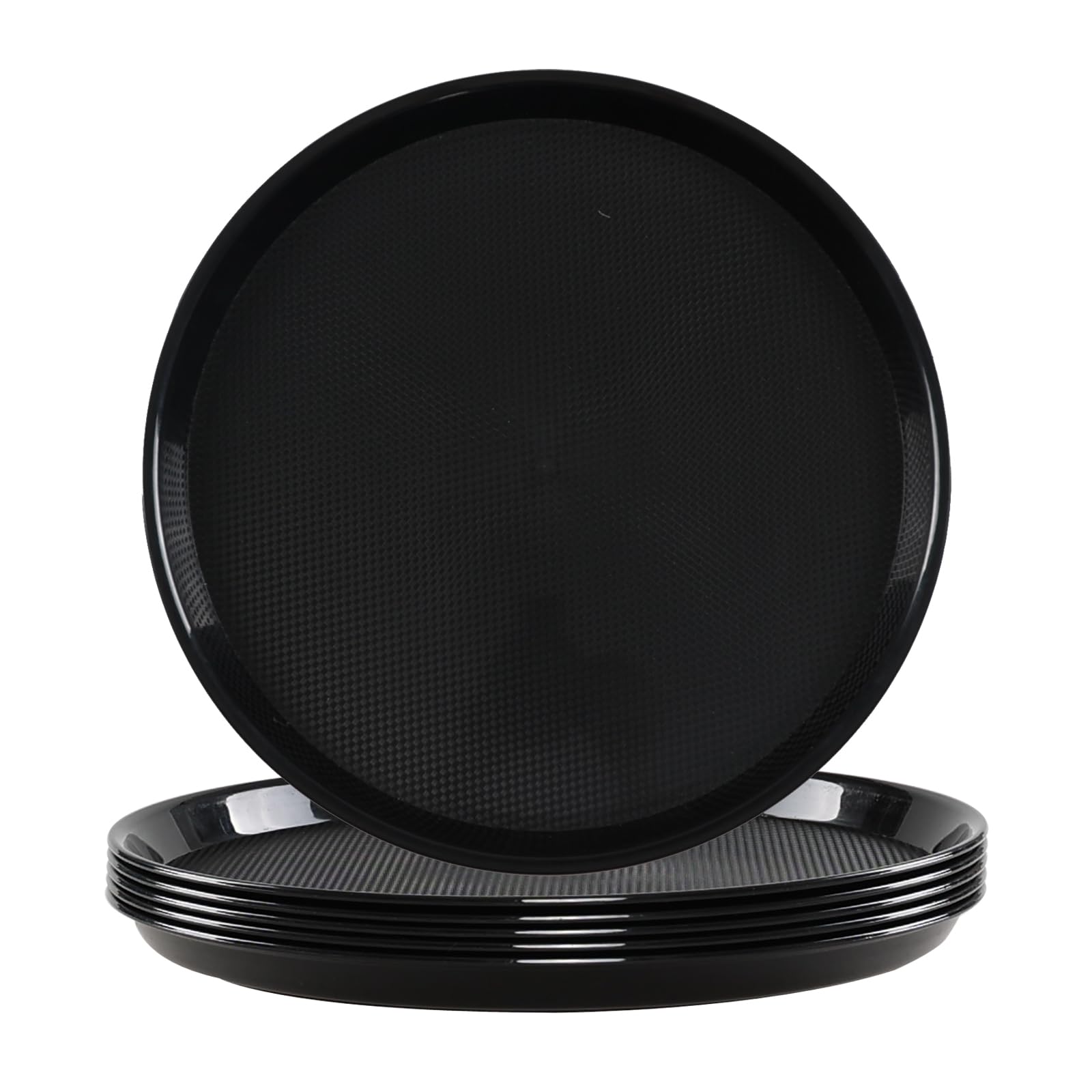 Amazon.com: Zopnny 6-Pack Plastic Round Serving Trays, Breakfast Food ...