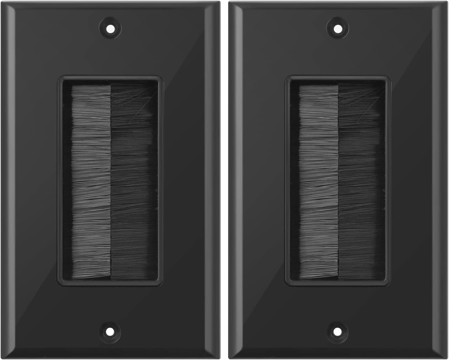 Amazon.com: Kebulldola 2 Gang Brush Wall Plate (Black, 2 Pack), Double ...