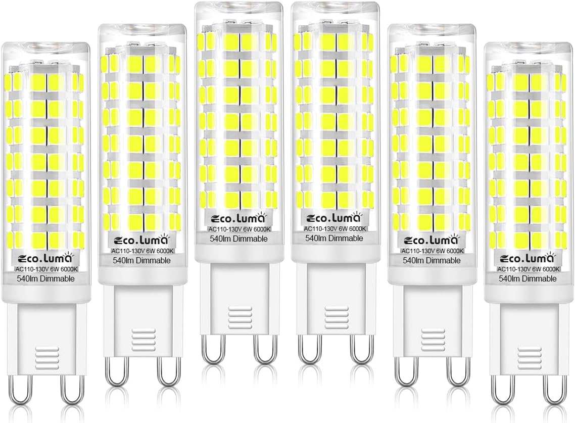 Eco.Luma G9 LED Bulb, 50W-60W Equivalent, 6000K Daylight White Dimmable ...