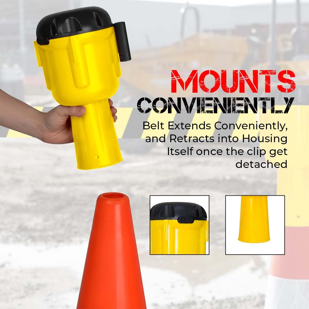 Spiral Cone 9M Retractable Topper Tape Yellow & Black | Berry – Biri ...
