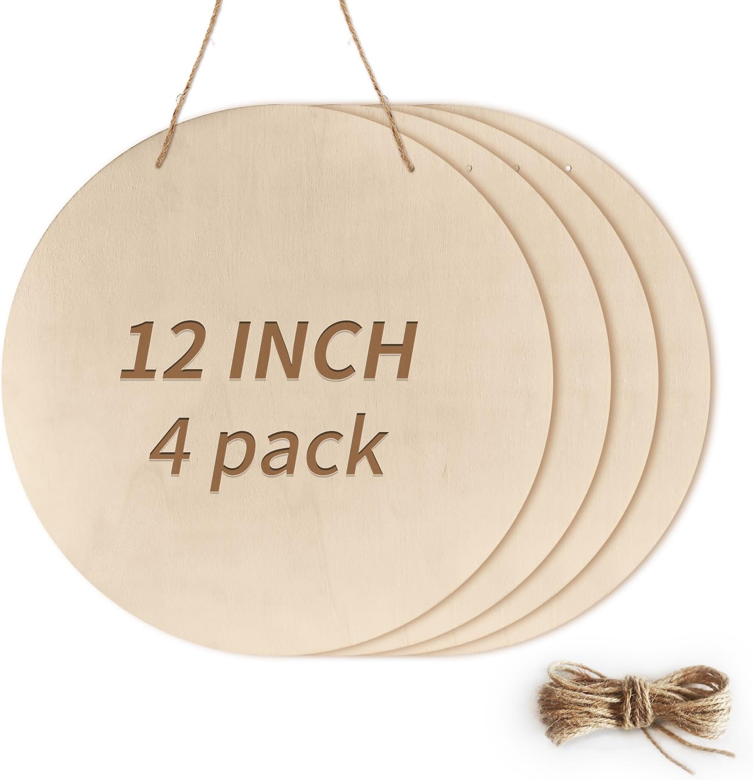 Amazon.com: GWHOLE 5Pcs 12 Inch Wood Rounds Wood Circles for Craft ...