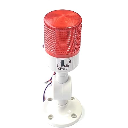 Litost® 2 Tier LED Signal Tower Lamp Light with Buzzer 24 Volt DC (RED ...