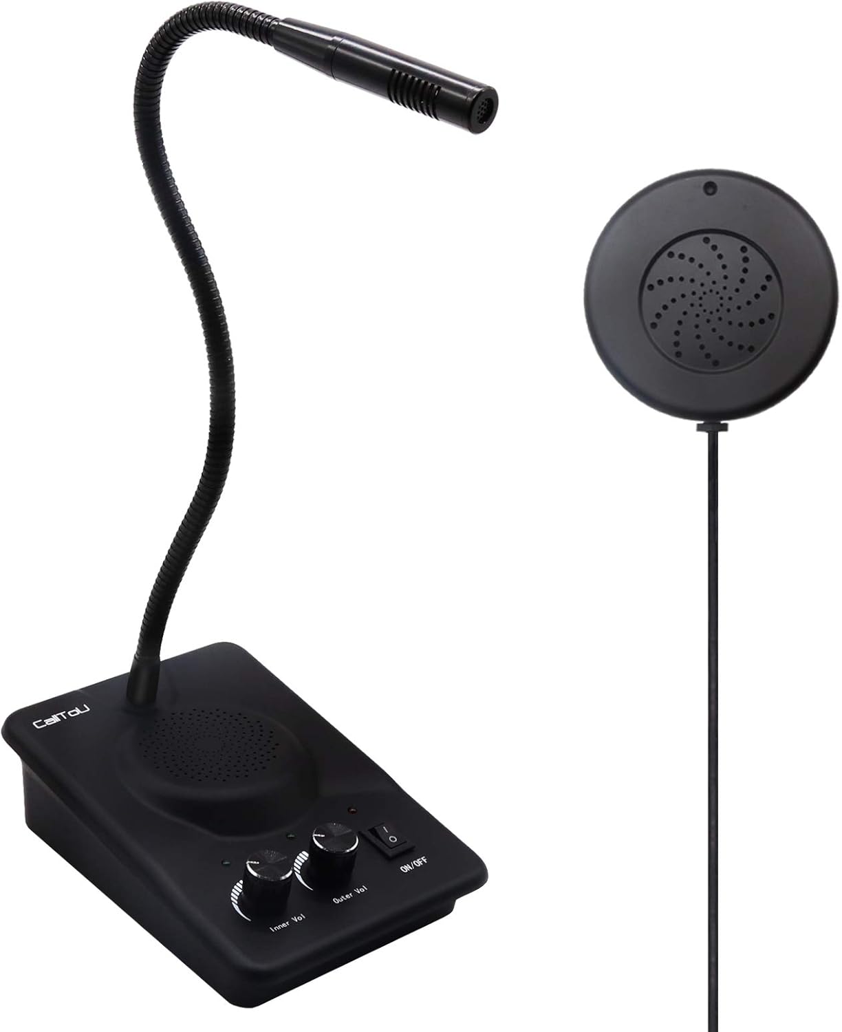 CallToU Window Speaker, Window Intercom System for Business, Dual-Way Microphone and Speaker ...