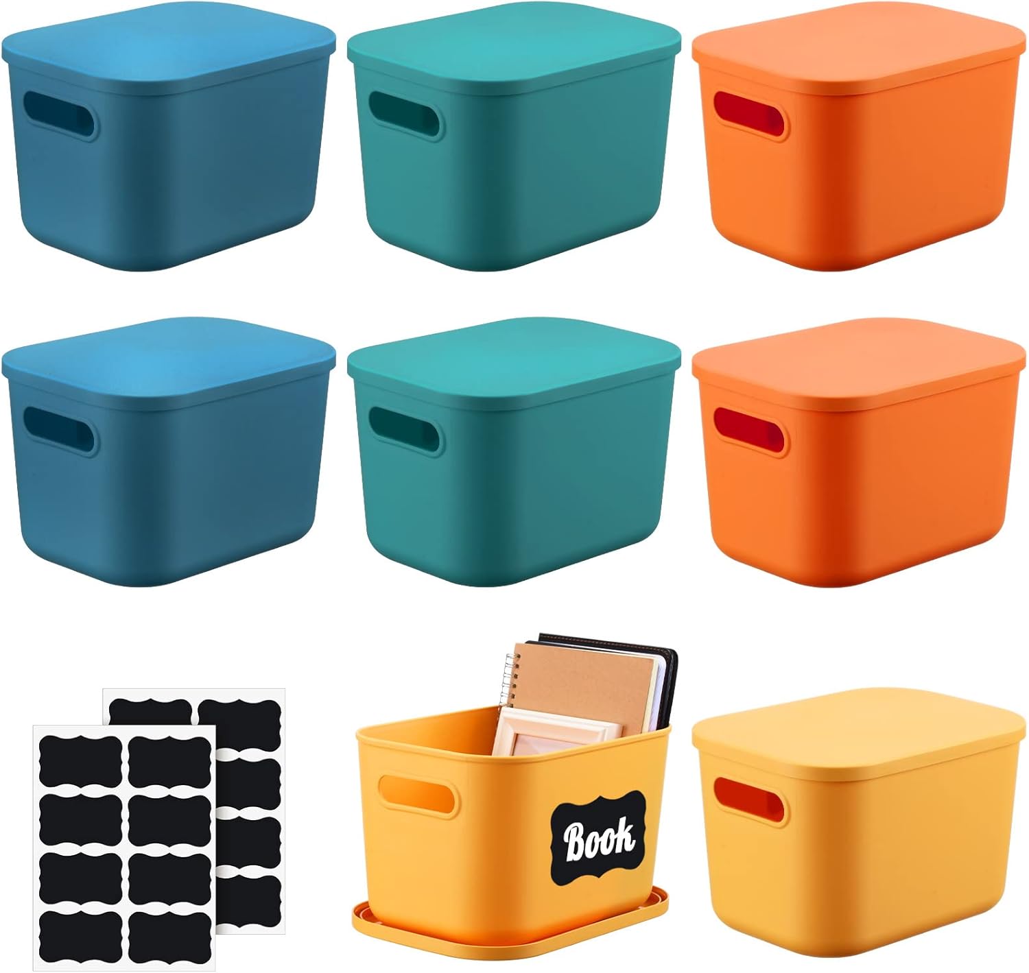 Amazon.com - Tanlade 8 Pcs Plastic Storage Bins Stackable Baskets with ...