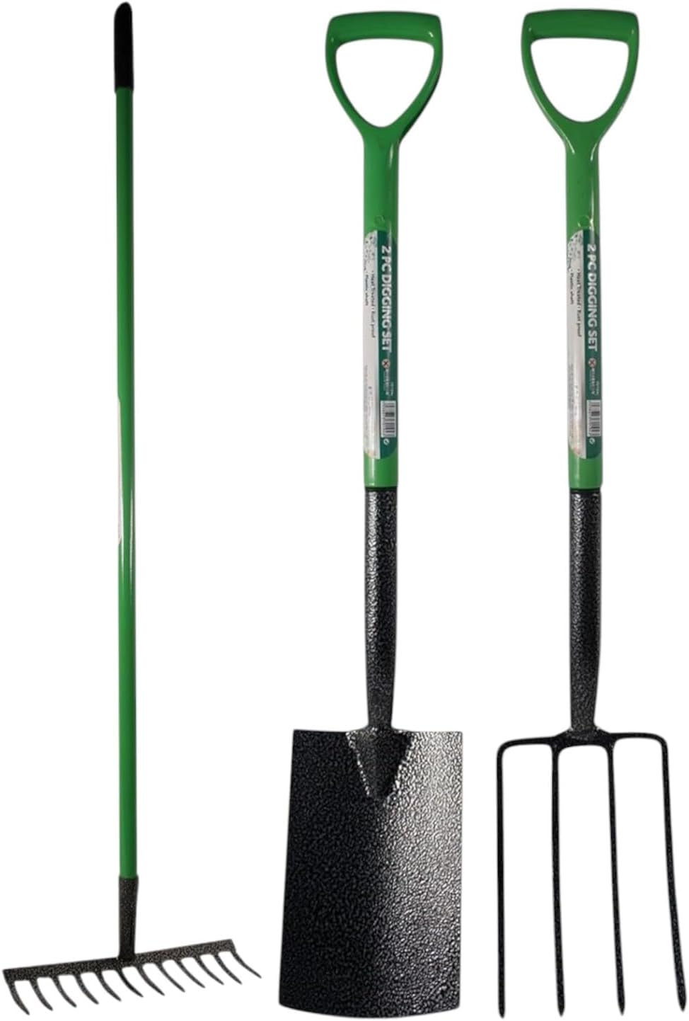 Set of 5 Gardening Tools, Shovel, Fork, Rake, Hoe, Edging Spade ...