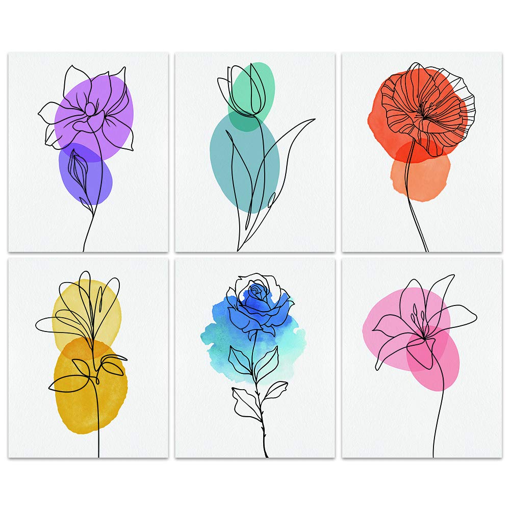 Color Banner Colorful Flowers Poster Prints Set Of 6 Unframed ...