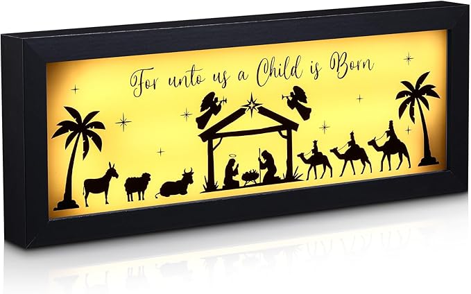 Amazon.com: Cinnvoice Nativity Set Light Up Christmas Indoor Decoration ...