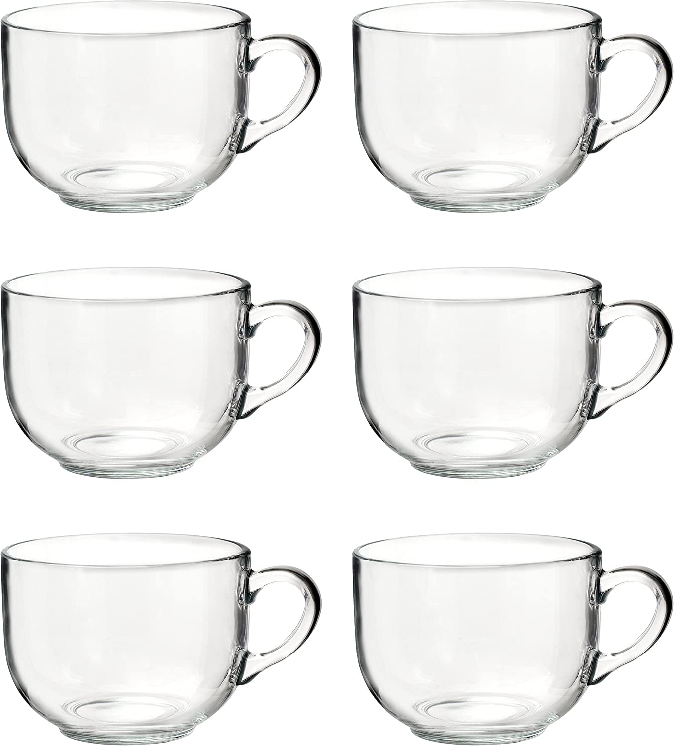 Amazon.com: Amici Home Tazzotta Clear Coffee Mugs | Set of 6 | Tempered ...
