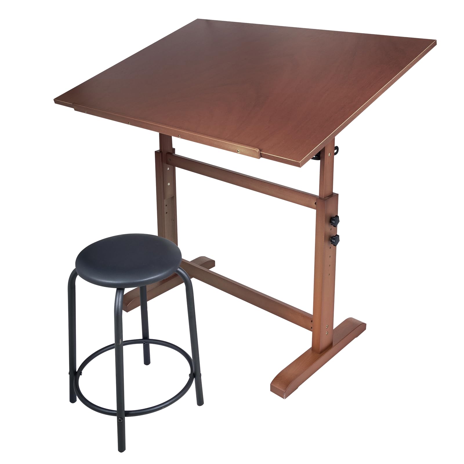 Amazon.com: Falling in Art Wooden Drafting Table and Stool Set, Walnut ...