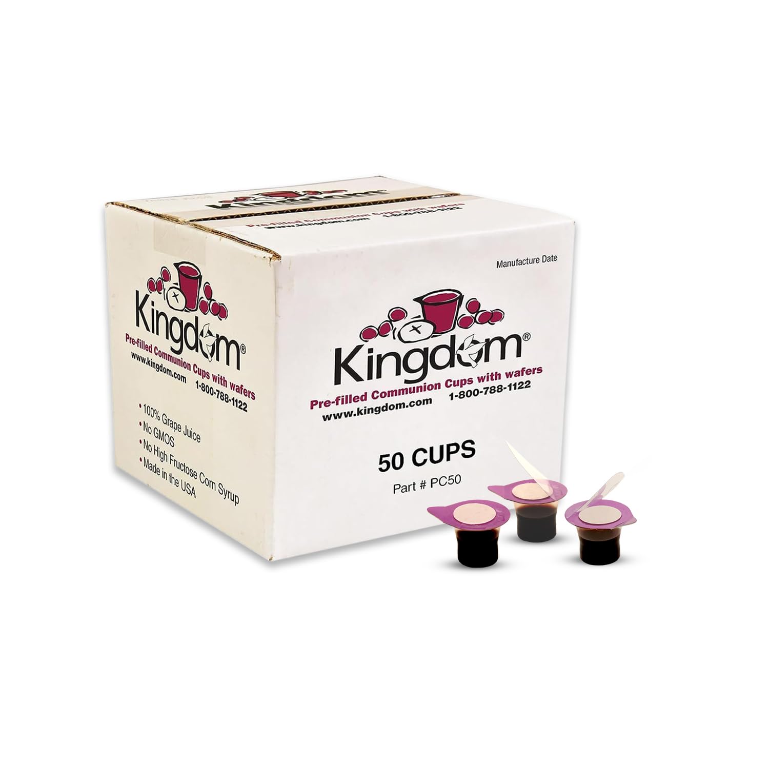 Amazon.com: Kingdom Prefilled Communion Cup with Wafers(50ct-Red Juice ...