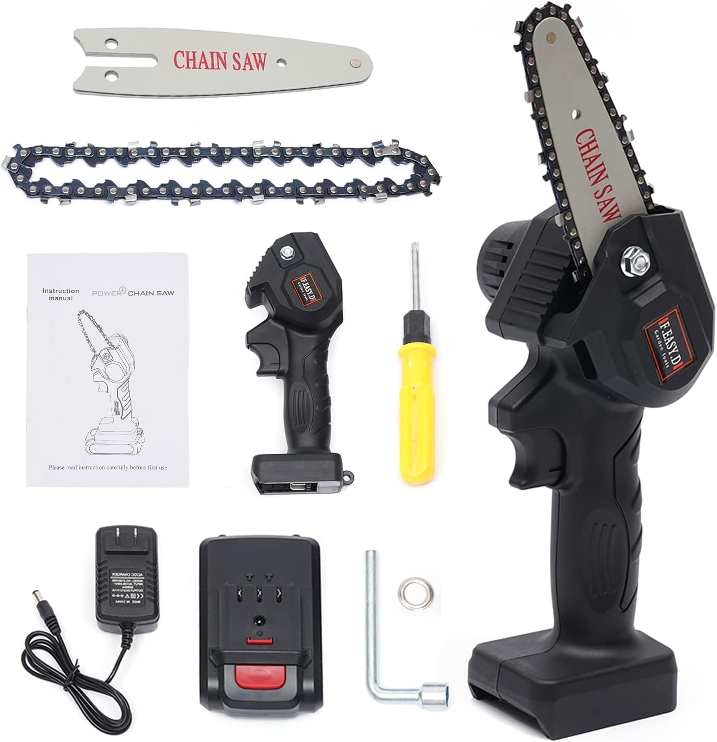 Amazon.com : Haraisyo Mini Chainsaw Cordless - 4-Inch Power Chain Saws ...