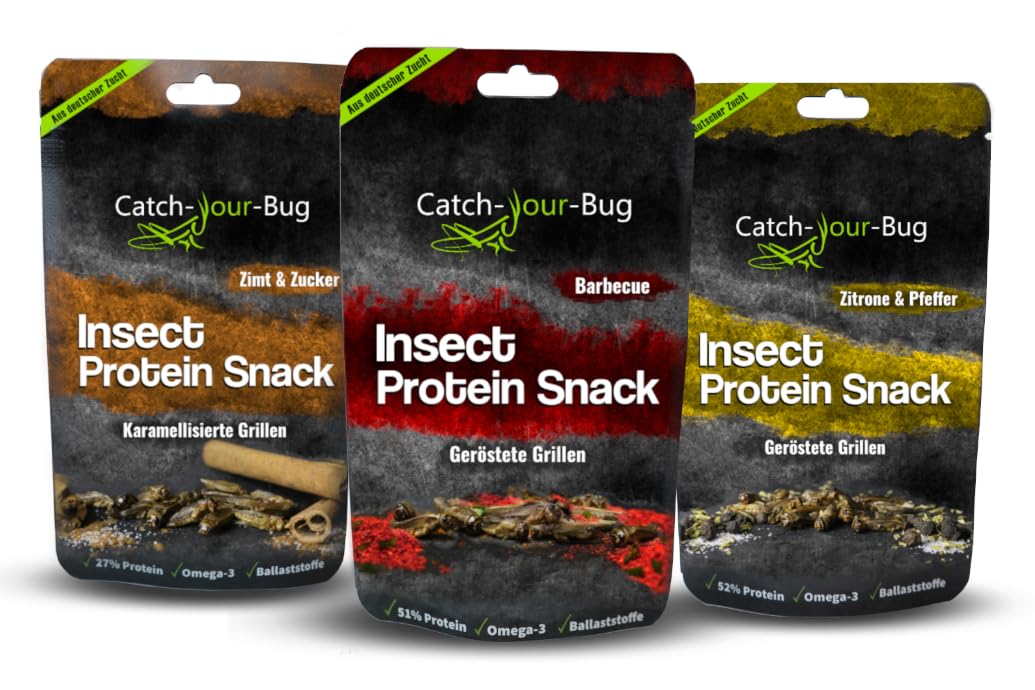 3 Pack Edible Insect Snacks - Spiced Barbecues for Eating by Catch-Your ...
