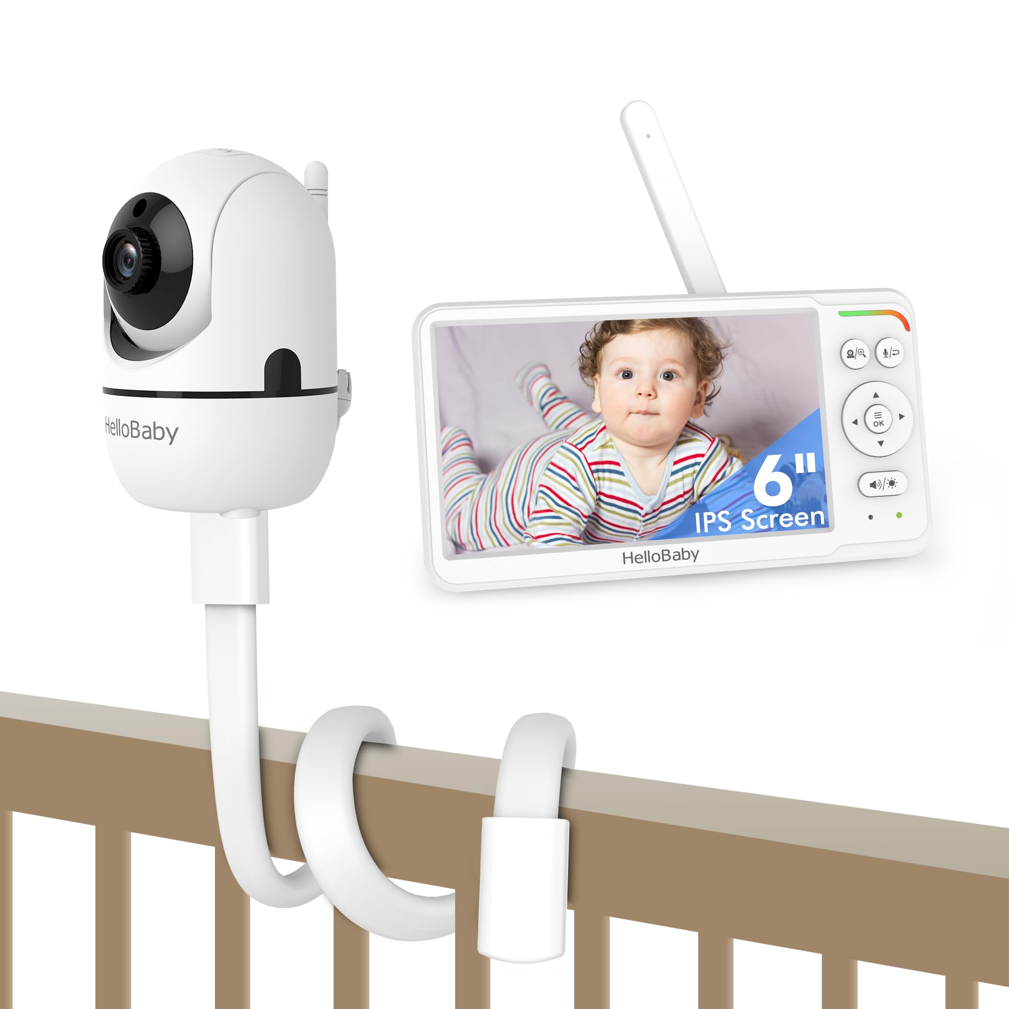 Amazon.com: HelloBaby Baby Monitor with Camera and Audio, 6'' World ...