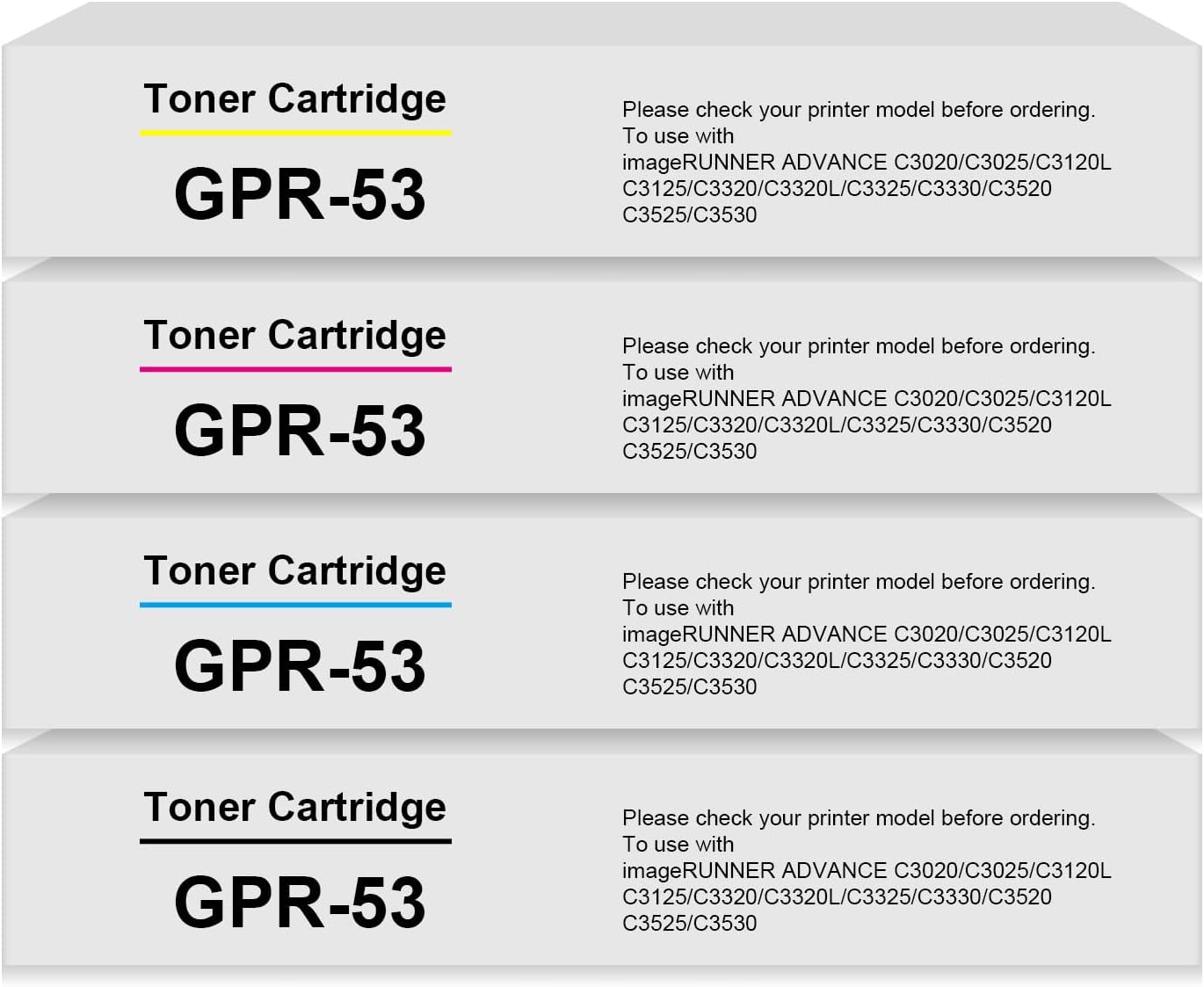 Amazon.com: KALOKING Remanufactured GPR-53 GPR53 4 Pack Toner Cartridge ...