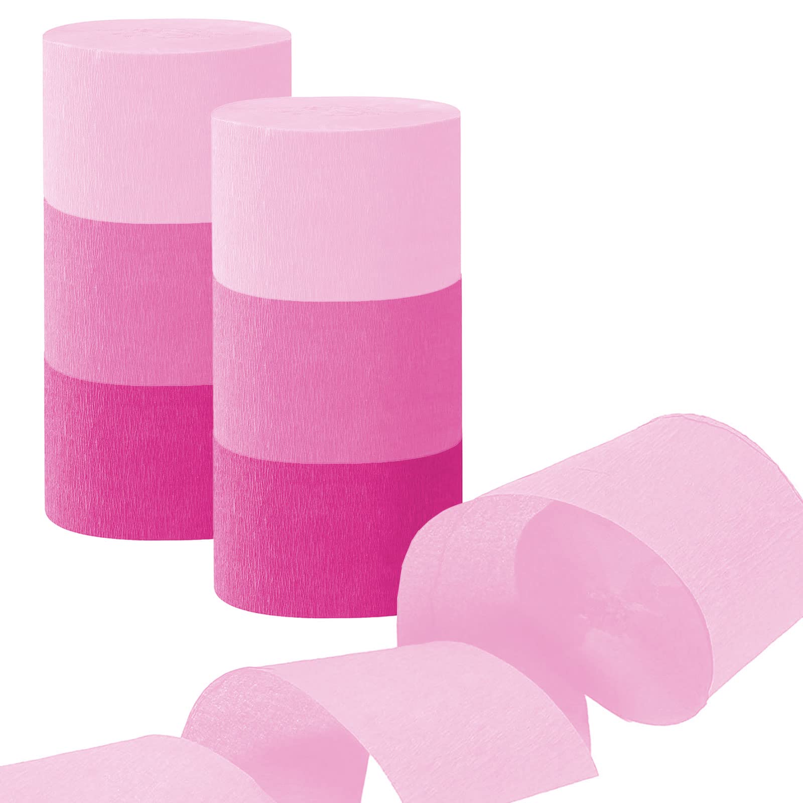 Amazon.com: Capesaro Pink Crepe Paper Streamers - 6 Rolls Party ...