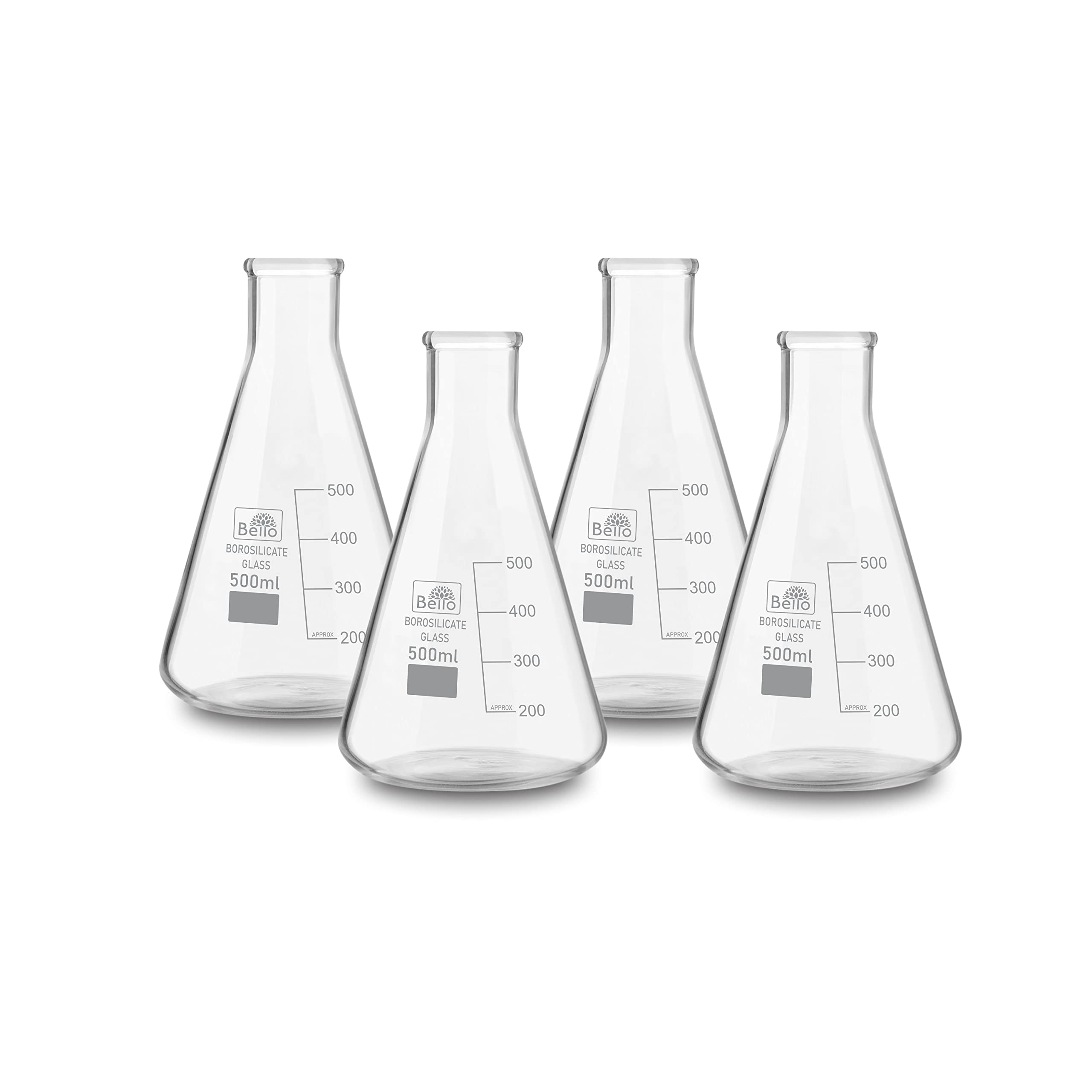 Bello Borosilicate 3.3 Glass Conical Flask 500 ml with Graduation Marks ...