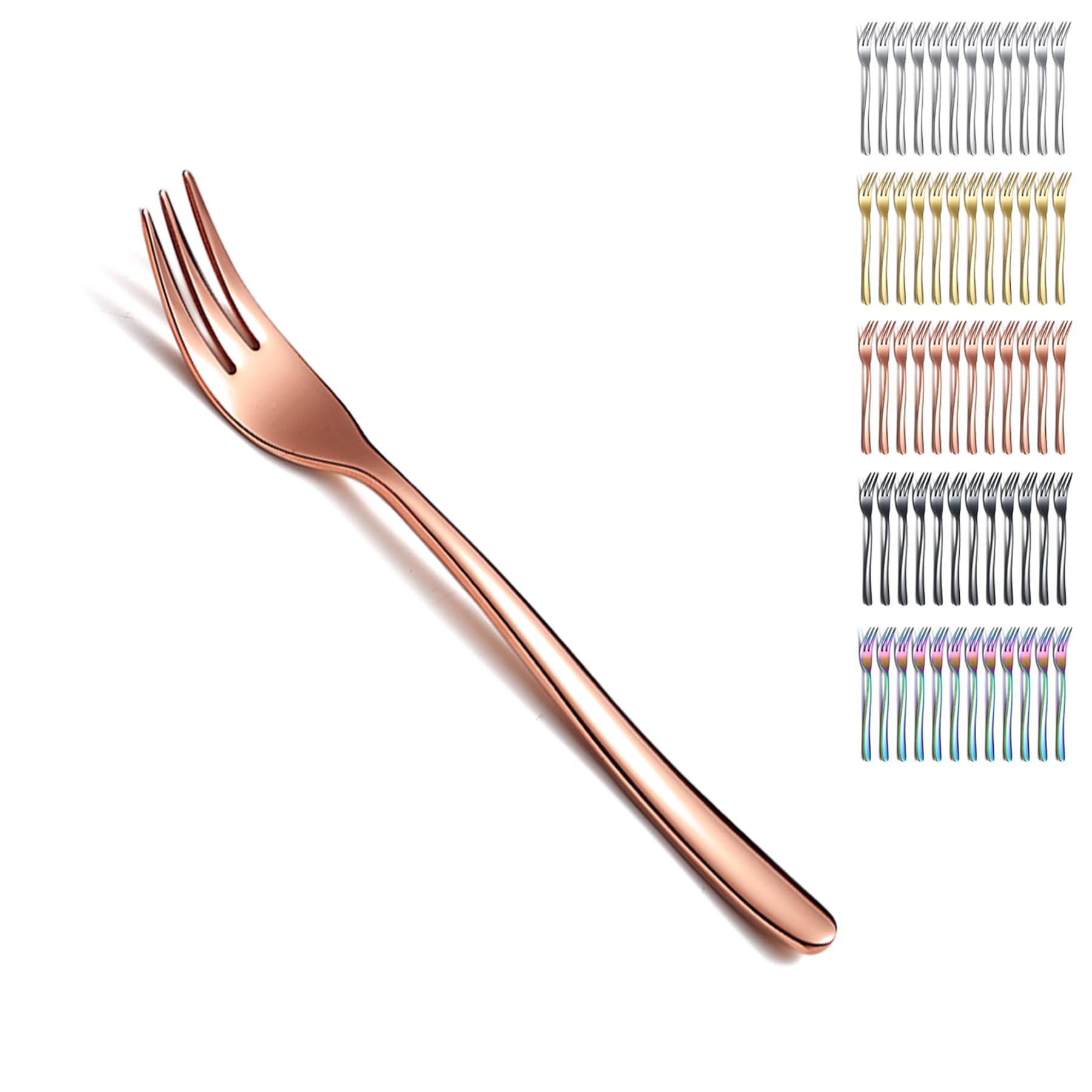 Amazon.com: Kyraton Rose Gold Dessert Forks 12 Pieces, 6.15" Stainless ...