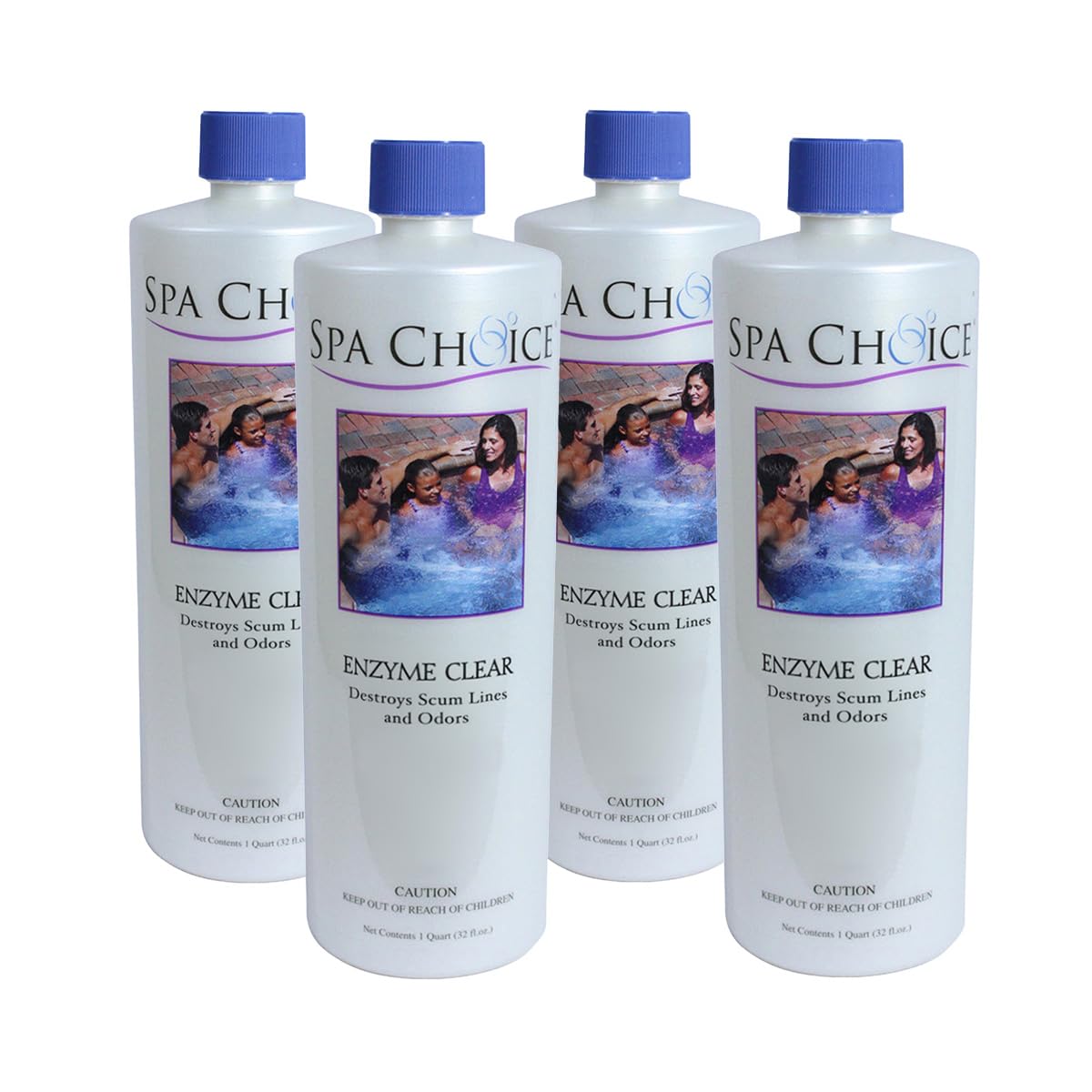 Snapklik.com : SpaChoice 1-Quart 4-Pack Premium Hot Tub Enzyme Clear