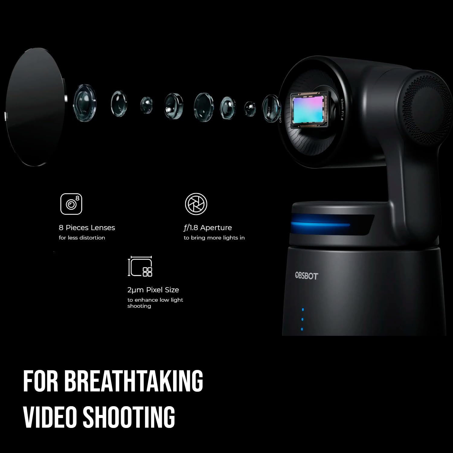 Snapklik.com : OBSBOT Tail Air AI-Powered 4K PTZ Streaming Camera Bundle (Black)