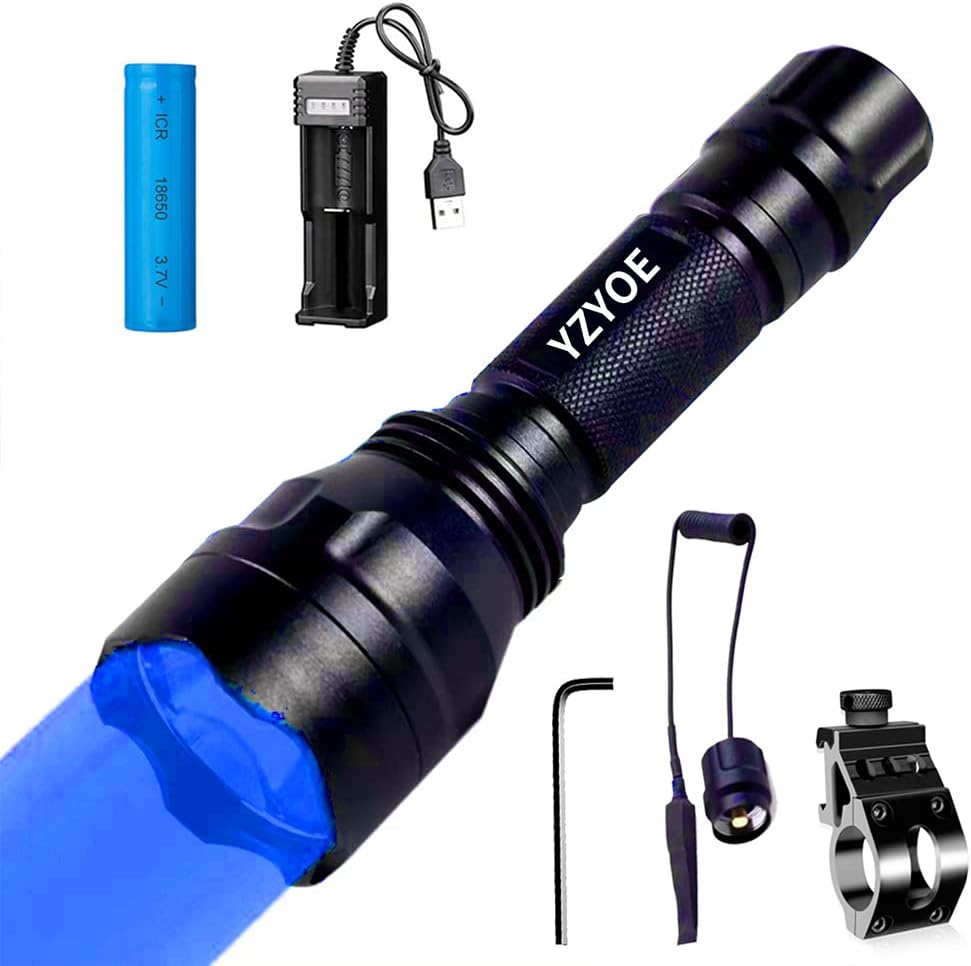 Amazon.com: ULTRAFIRE Blue Light Flashlight, 450-460nm Single Mode LED ...