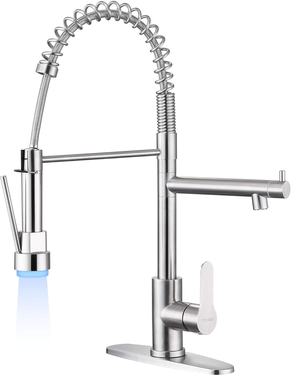 TRYSEA Kitchen Faucet with Pull Down Sprayer,Stainless Steel Spring ...