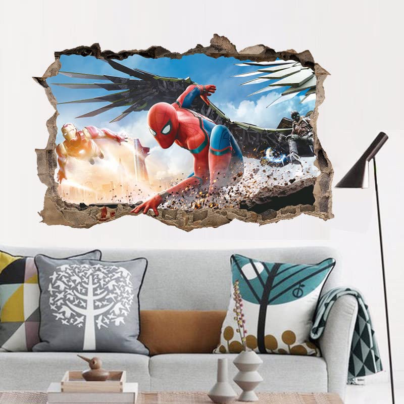 Sticker Spiderman 3D Effect Spiderman Wall Sticker Spiderman – BigaMart