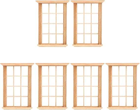 Amazon.com: Angoily 1: 12 Scale Dollhouse Windows, 6 PCS Simulated ...