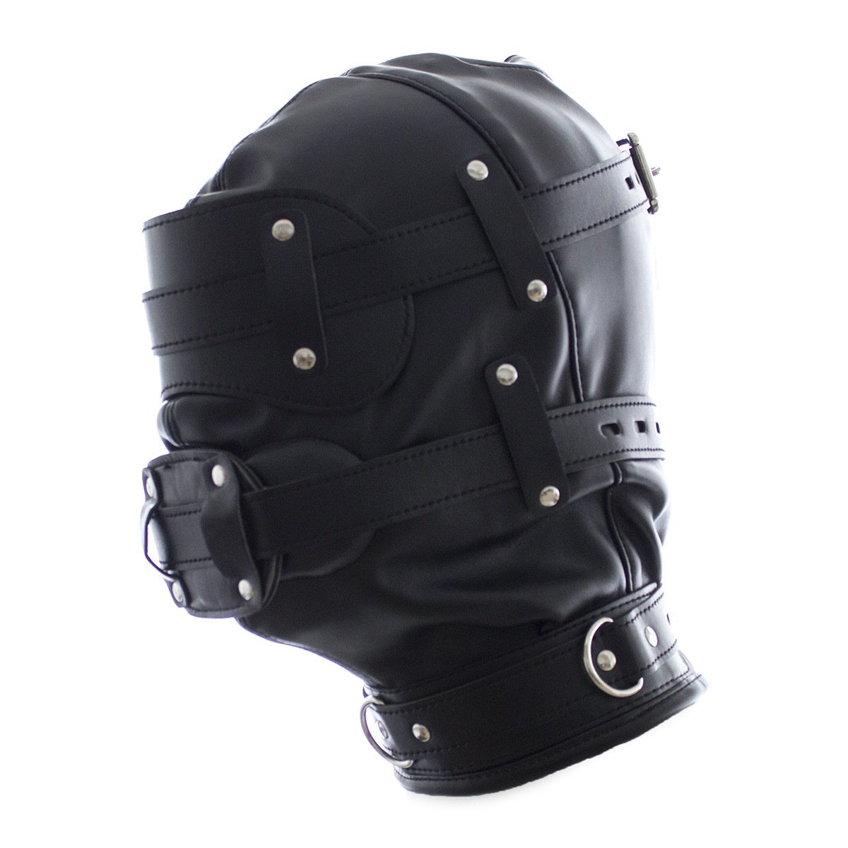 Buy Full Face Blindfold Head Hood Lockable & Dildo Penis Mouth Gag ...