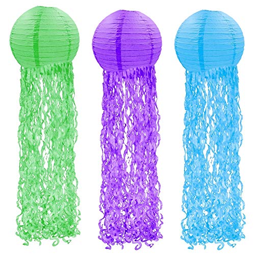 Buy CESUO Jellyfish Paper Lanterns 3 Pack Mermaid Under the Sea Ocean ...