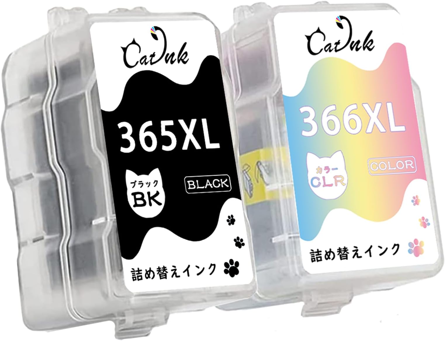 Amazon.co.jp: 【CatInk】BC-365XL BC-366XL 詰め替え 互換インク 2本（1BK/1CLR） 2個セット 顔料 ブラック PGBK 染料 3色カラー 365 ...