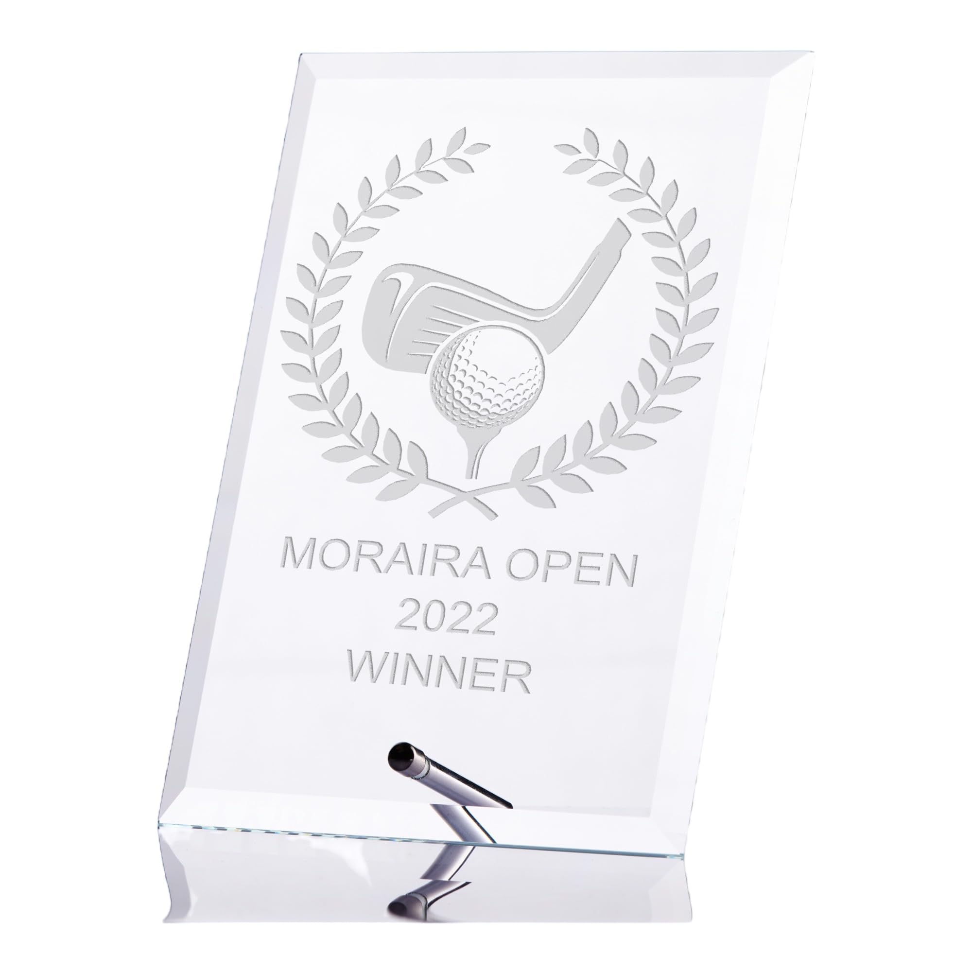 ukgiftstoreonline Personalised Golf Award Trophy Glass Plaque Gift ...