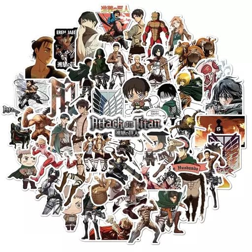 Moment Prints Attack on Titan Anime Sticker Set - 64 Assorted Stickers ...