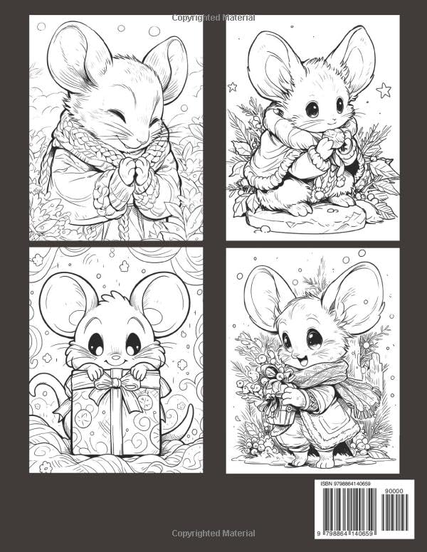 Snapklik.com : Christmas Mouse Coloring Book: Cute Mouse Coloring Pages